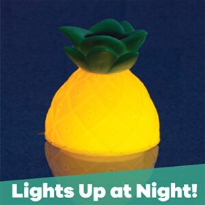 GAME 12427-BB Solar Light Up Pineapple Pool Chemical Dispenser, for Up to Five 3-inch Chlorine Tabs, Yellow