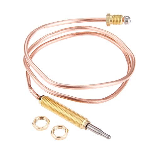 Aupoko Universal Gas Thermocouple, 600 mm Length, M8x1 End Nut and Head Tip Fit for BBQ Grill or Fire Pit Heater or Gas Water Heater