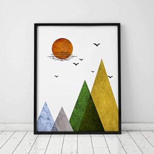 scandinavian art mountains art print minimal home decor wall print geometric art minimalist art modern wall art scandinavian gift 8x10 inch unframed