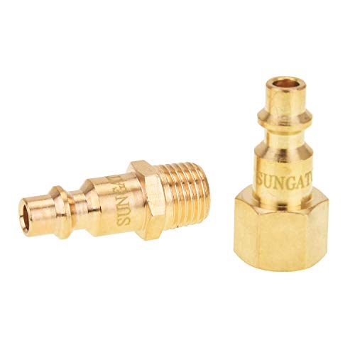 SUNGATOR Air Coupler and Plug Kit, Quick Connector Air Fittings, 1/4 Inch NPT Industrial Brass Air Hose Fitting (8-Piece)