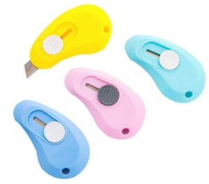 woiwo 4 pieces mini retractable utility knife box opener letter, random color