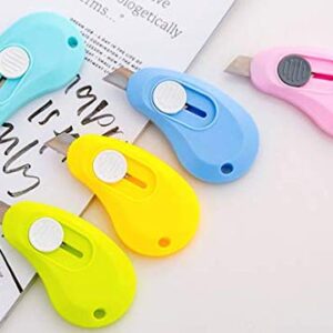 WOIWO 4 Pieces Mini Retractable Utility Knife Box Opener Letter, Random Color