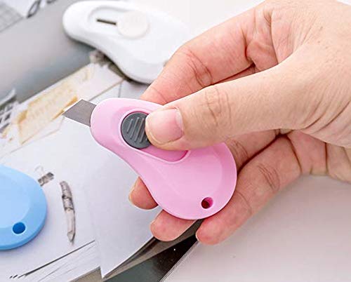 WOIWO 4 Pieces Mini Retractable Utility Knife Box Opener Letter, Random Color