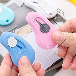 WOIWO 4 Pieces Mini Retractable Utility Knife Box Opener Letter, Random Color