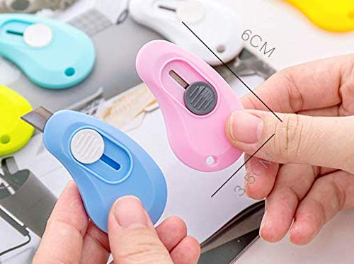 WOIWO 4 Pieces Mini Retractable Utility Knife Box Opener Letter, Random Color