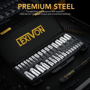 LEXIVON Master HEX Bit Socket Set, Premium S2 Alloy Steel | Complete 32-Piece, SAE and Metric Set | Enhanced Storage Case (LX-144)