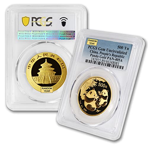 1982-2015 (Random Year) 1 oz Chinese Panda Gold Bullion Coin Gem Uncirculated 24K 100/500 Yuan GEMUNC PCGS