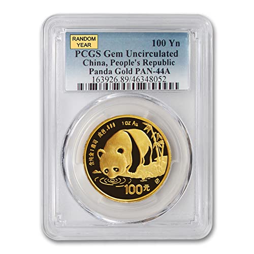 1982-2015 (Random Year) 1 oz Chinese Panda Gold Bullion Coin Gem Uncirculated 24K 100/500 Yuan GEMUNC PCGS