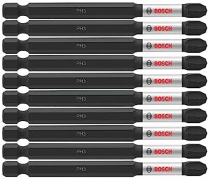 bosch itph335b 10-pack 3-1/2 in. phillips #3 impact tough screwdriving power bits