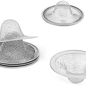 4 Pieces Silver Mesh Hole Kitchen Bathroom Basin Sink Drain Strainer (A) (A)