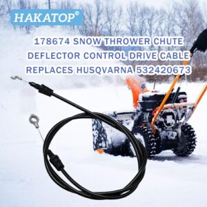 HAKATOP Snow Thrower Chute Deflector Control Drive Cable Replaces Husqvarna 532420673 585271701 AYP 178674