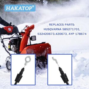 HAKATOP Snow Thrower Chute Deflector Control Drive Cable Replaces Husqvarna 532420673 585271701 AYP 178674