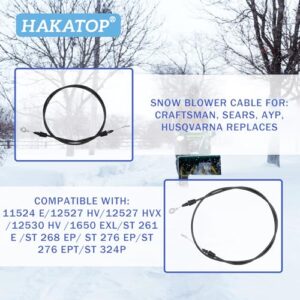 HAKATOP Snow Thrower Chute Deflector Control Drive Cable Replaces Husqvarna 532420673 585271701 AYP 178674