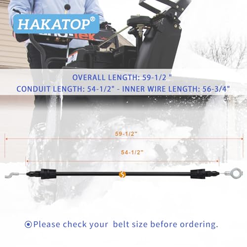 HAKATOP Snow Thrower Chute Deflector Control Drive Cable Replaces Husqvarna 532420673 585271701 AYP 178674