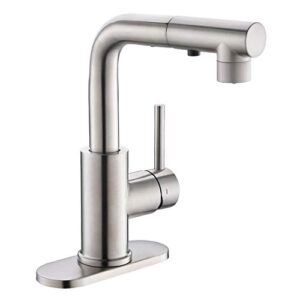 crea kitchen faucets with pull out sprayer, bathroom sink faucets mini bar prep faucet single handle 3 hole kitchen farmhouse utility faucet outdoor laundry, brush nickel