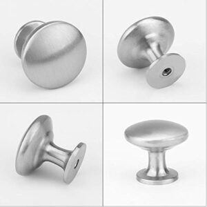 homdiy 10 Pack Brushed Nickel Cabinet Knobs Cupboard Knobs Silver Cabinet Knobs - HD6050SNB Kitchen Cabinet Door Knobs Brushed Nickel Hardware Round Knobs