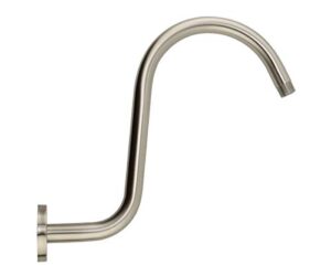 purelux goose neck shower arm water outlet pj1202 made of stainless steel, brushed nickel finish showerhead extension