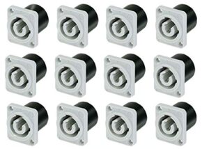 12 pack neutrik nac3mpb-1 powercon receptacle power out gray rated 20a/250v (ac)