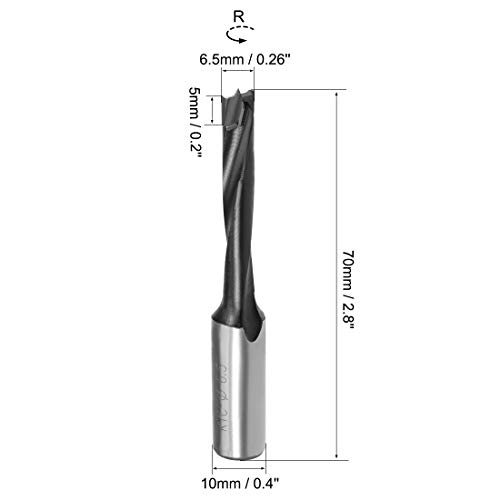 uxcell Brad Point Drill Bits for Wood 6.5mm x 70mm Forward Turning HSS for Woodworking Carpentry Drilling Tool