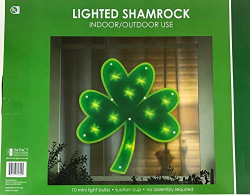 Lighted Shamrock St. Patricks Day Decoration