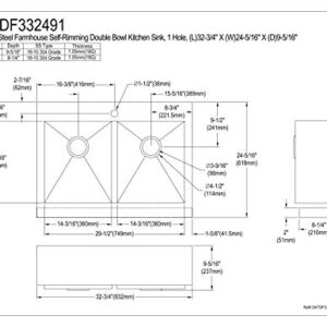 Kingston Brass GKTDF332491 Edinburg Farmhouse Kitchen Sink, Brushed