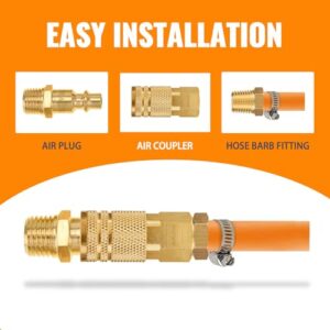 1/4 Inch Brass Female Industrial Coupler, SUNGATOR 1/4'' NPT Air Hose Fittings, Quick Connector Air Coupler,1/4 Inch Air Fittings for Auto Shop, Industrial Air Coupler Kit with Storage Case, 10 Pack