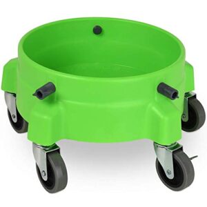 liquid x original bucket dolly - lime green with 3" gray casters - larger wheels for smoother maneuvering