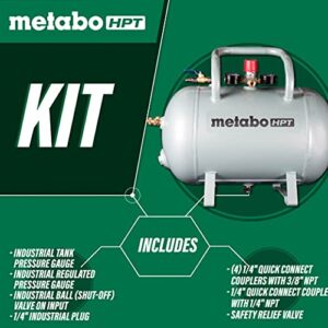 Metabo HPT Reserve Air Tank | Five Quick Connect Couplers | 10-Gallon Capacity | ASME Certified | UA3810AB