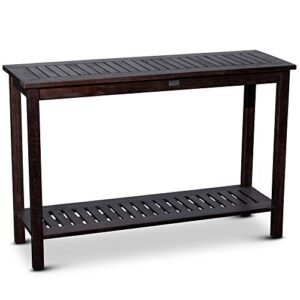 dty outdoor living longs peak eucalyptus console table, espresso