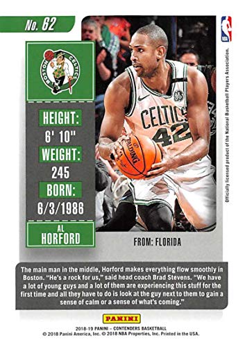 2018-19 Panini Contenders Season Ticket #62 Al Horford Boston Celtics Basketball Card