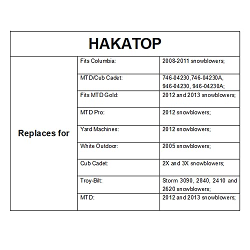 HAKATOP 946-04230b Snow Blower/Thrower Auger Drive Clutch Cable Fits MTD Cub Cadet 746-04230 746-04230A 946-04230 946-04230A