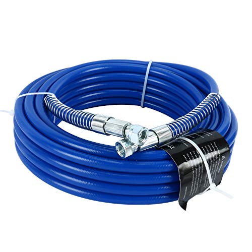 50ft x 1/4" Airless Paint Spray Hose, Blue Color 15m Light Flexible Fiber Tube, High Pressure Sprayer Tube (15m)