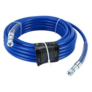 50ft x 1/4" Airless Paint Spray Hose, Blue Color 15m Light Flexible Fiber Tube, High Pressure Sprayer Tube (15m)