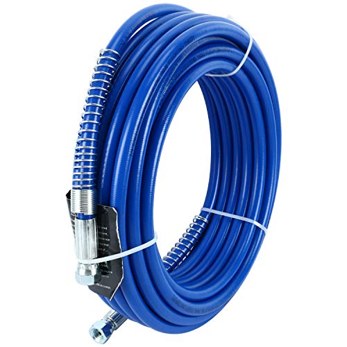 50ft x 1/4" Airless Paint Spray Hose, Blue Color 15m Light Flexible Fiber Tube, High Pressure Sprayer Tube (15m)