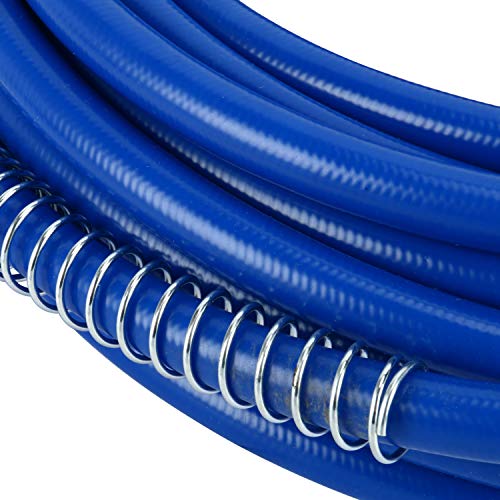 50ft x 1/4" Airless Paint Spray Hose, Blue Color 15m Light Flexible Fiber Tube, High Pressure Sprayer Tube (15m)