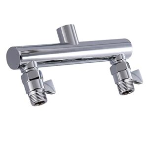 haoxin double outlet shower manifold with shut off valve,suitable for dual sprayer showering system,chrome,stc03