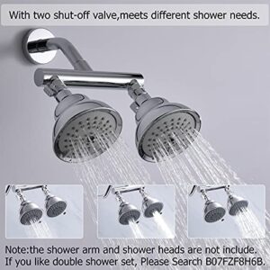 HAOXIN Double Outlet Shower Manifold with Shut Off Valve,Suitable for Dual Sprayer Showering System,Chrome,STC03