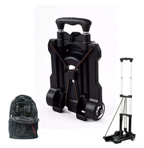 portable folding hand truck dolly utility cart foldable trolley put in backpack push luggage flatbed cart