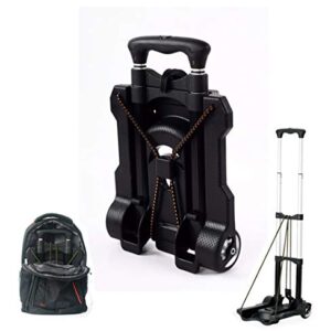 Portable Folding Hand Truck Dolly Utility Cart Foldable Trolley Put in Backpack Push Luggage Flatbed Cart