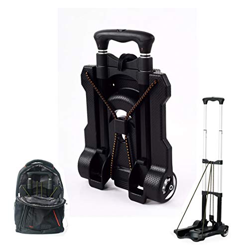 Portable Folding Hand Truck Dolly Utility Cart Foldable Trolley Put in Backpack Push Luggage Flatbed Cart