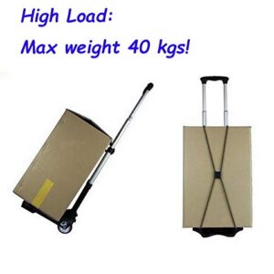 Portable Folding Hand Truck Dolly Utility Cart Foldable Trolley Put in Backpack Push Luggage Flatbed Cart