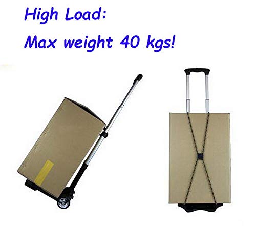 Portable Folding Hand Truck Dolly Utility Cart Foldable Trolley Put in Backpack Push Luggage Flatbed Cart