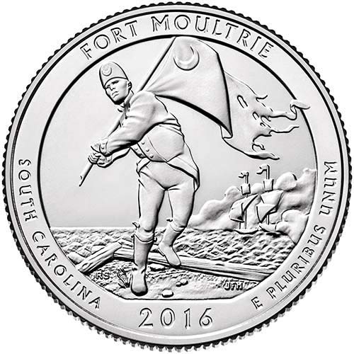 2016 P,D,S BU Fort Moultrie-Fort Sumter National Monument NP Quarter Choice Uncirculated US Mint 3 Coin Set