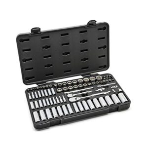 gearwrench 76 pc. 1/4" & 3/8" drive 12 pt. standard & deep mechanics tool set, sae/metric - 80948