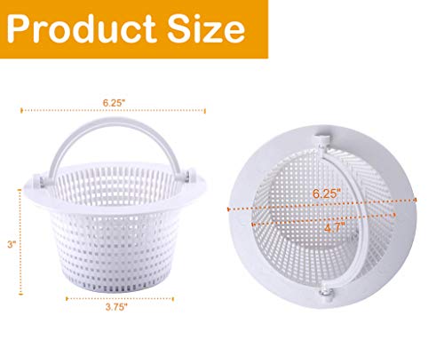 𝟐𝟎𝟐𝟑 𝑼𝙥𝙜𝙧𝙖𝙙𝙚𝙙 SP1091WM Skimmer Basket Replacement for Hayward Pentair HydroSkim, 513330 Dyna-skim Pool Filter Baskets,2PCS 6.25“Top Above Ground Pool Skimmer Baskets