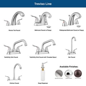 Pacific Bay Treviso Utility Laundry Sink Faucet - Threaded Brass Spout Hose End, Swivel Spout, 2-Handle Levers, Centerset (Brushed Satin Nickel Plated)