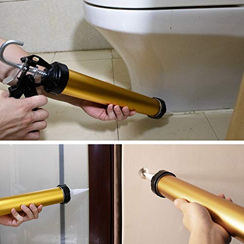 Sealant Sausage Caulking Gun Aluminium-600ml/20oz - 12:1 Thrust Ratio (Gold)