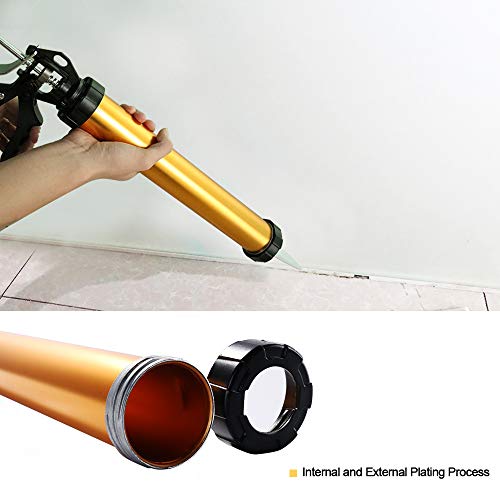 Sealant Sausage Caulking Gun Aluminium-600ml/20oz - 12:1 Thrust Ratio (Gold)