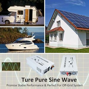 WZRELB 2000W 12V Pure Sine Wave Solar Power Inverter DC AC Converter