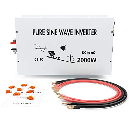 WZRELB 2000W 12V Pure Sine Wave Solar Power Inverter DC AC Converter